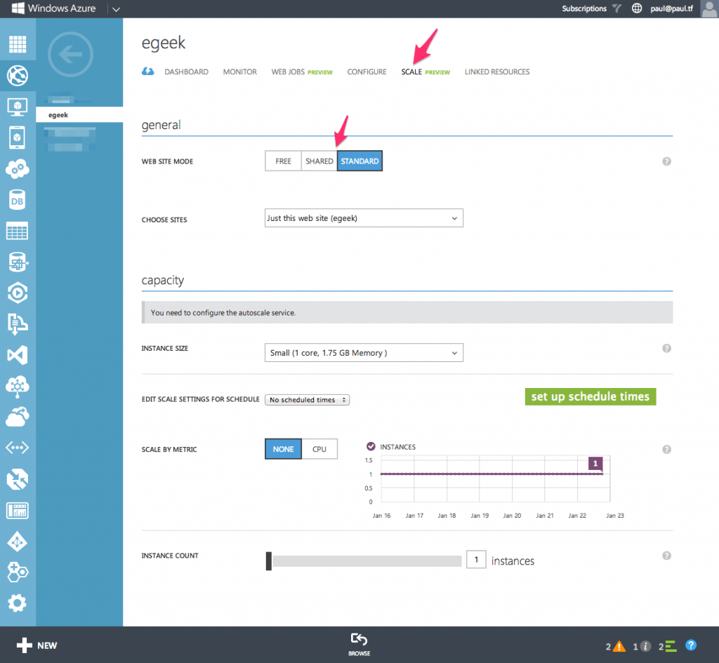 Point your own domain to Windows Azure Web Site | egeek