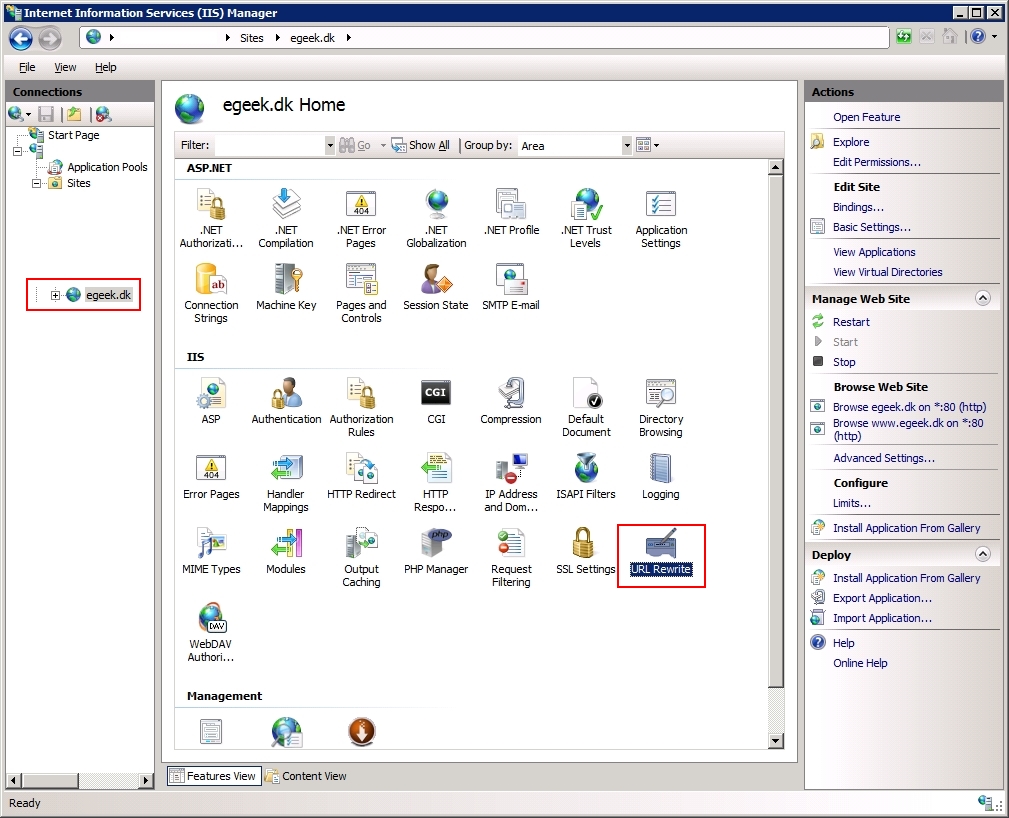 Redirect www to non-www IIS | egeek